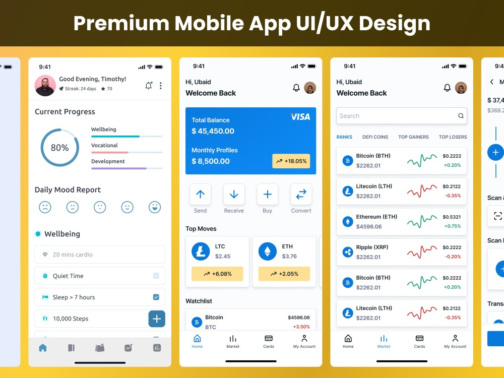 Mobile app design | ui ux designer | mobile ui designer | figma designer ui | Upwork