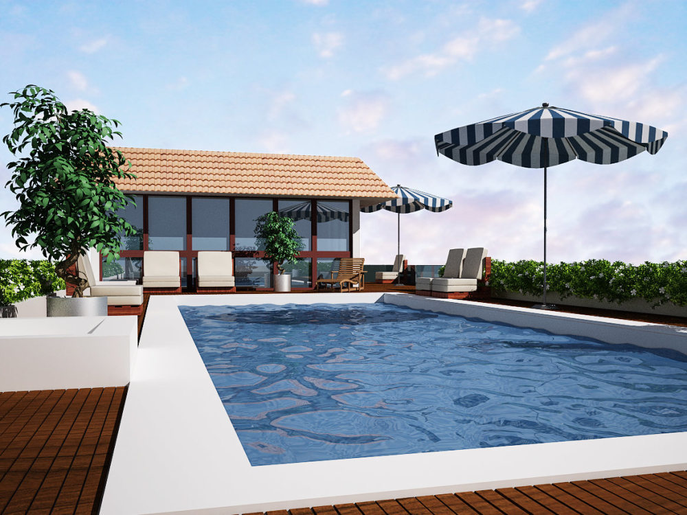 Backyard, Landscape Design, Pool Design, Terrace garden, Courtyard ...