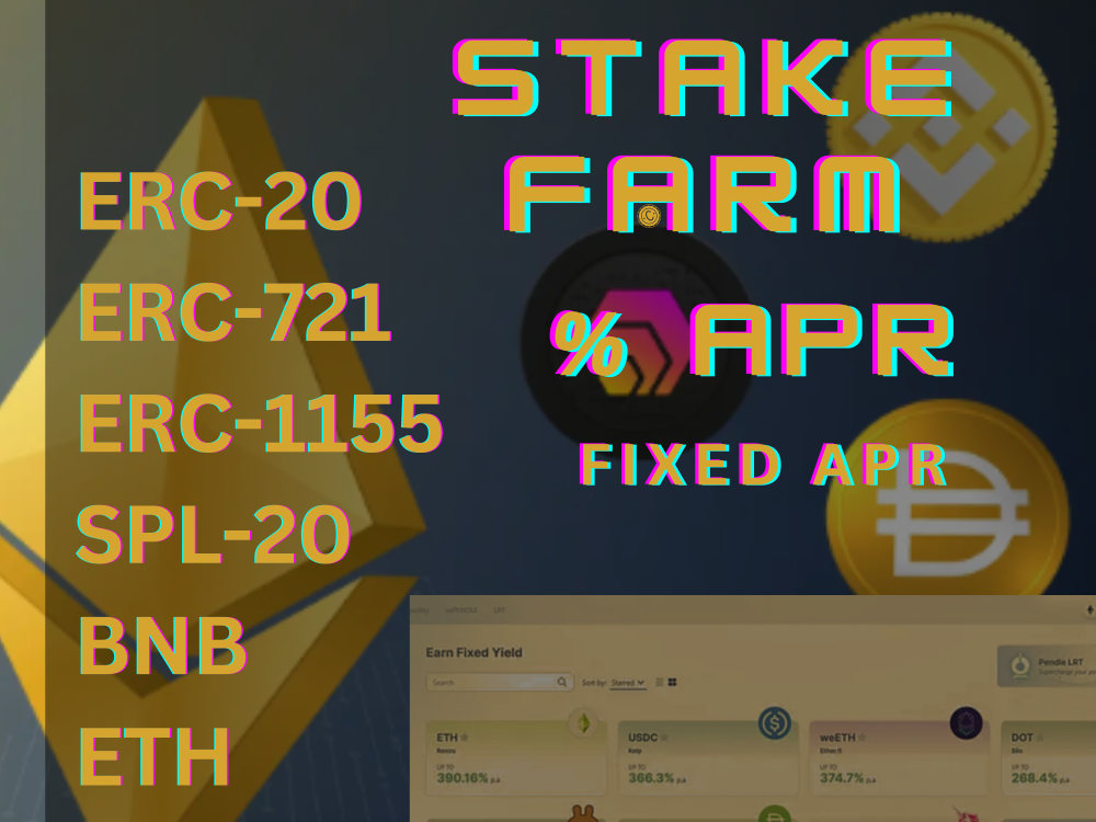 Staking For ERC-20, ERC-721 with fixed percentage APR | Upwork