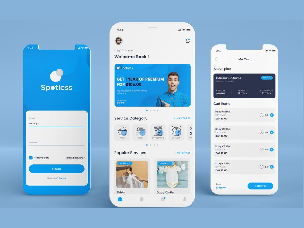 A secure laundry app, cleaning app, dry cleaning app, home service app ...