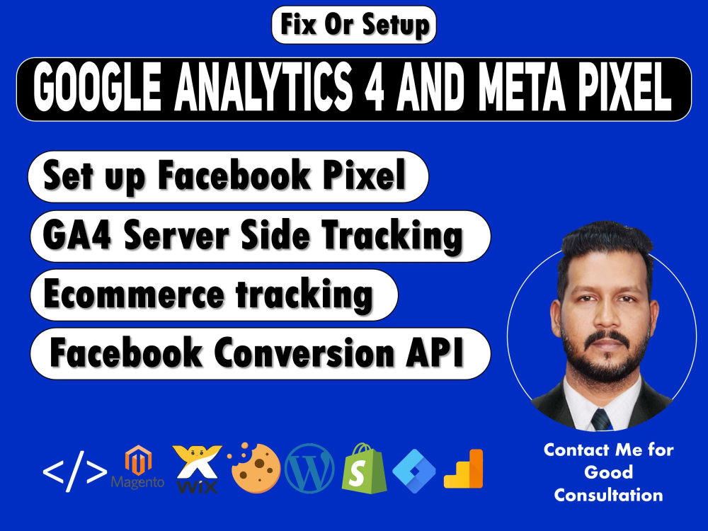 Set up facebook pixel conversion API, ga4 server side tracking via GTM | Upwork
