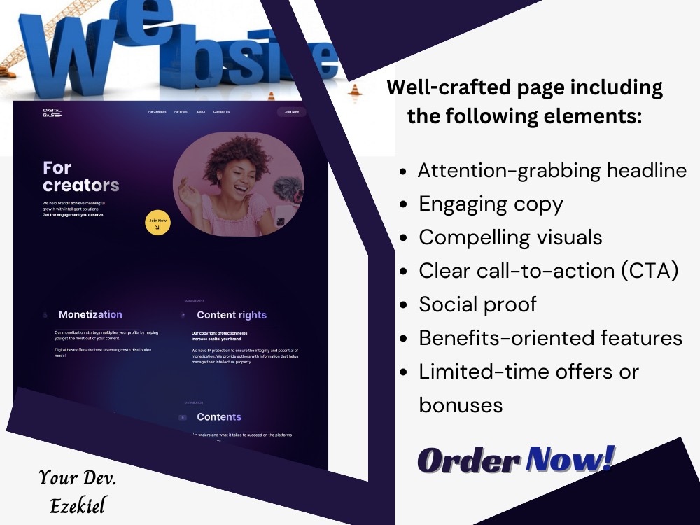 A well crafted sales page, landing page, on webflow, wix, and wordpress | Upwork