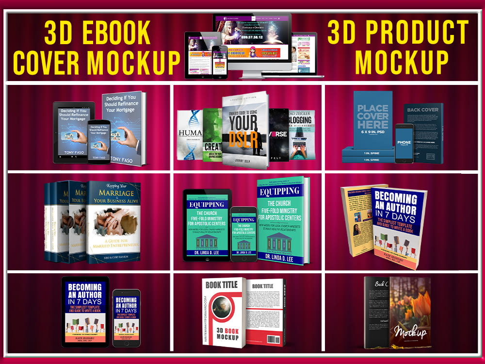 Beautiful 3D mockup of your ebook cover or 3D digital product mockup ...