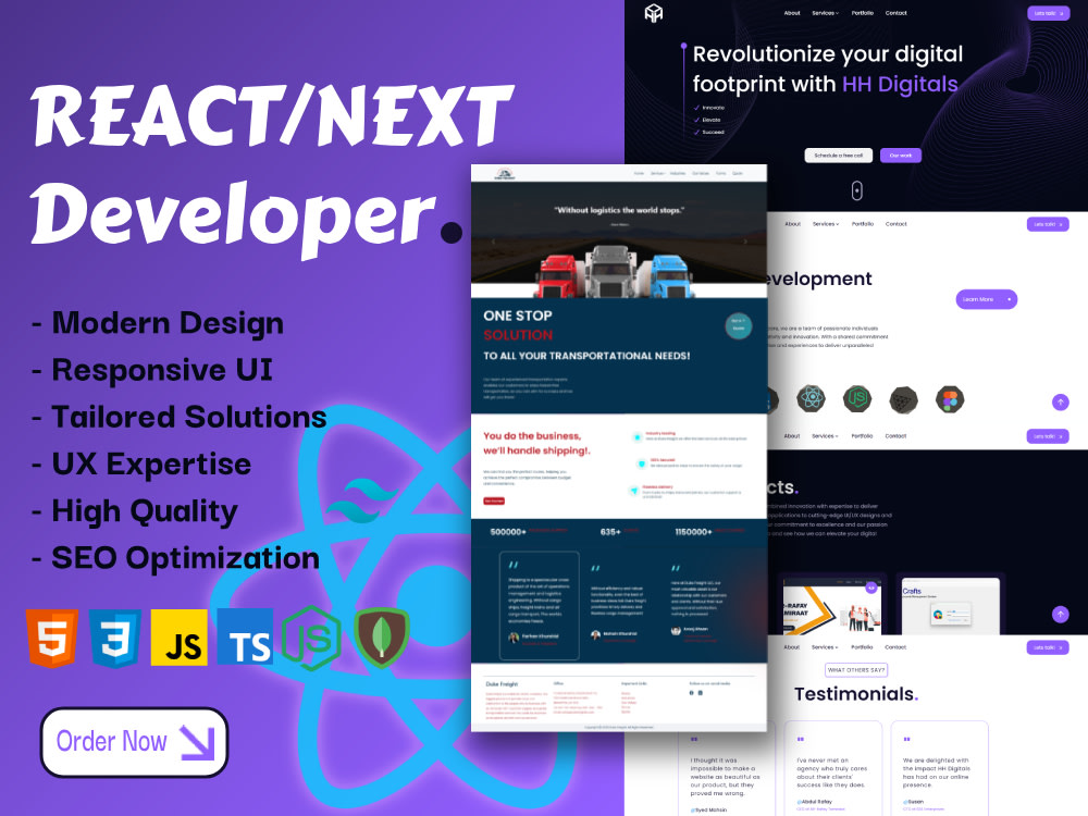 React JS, Next.js | React Developer | Frontend Developer | Web Applications | Upwork