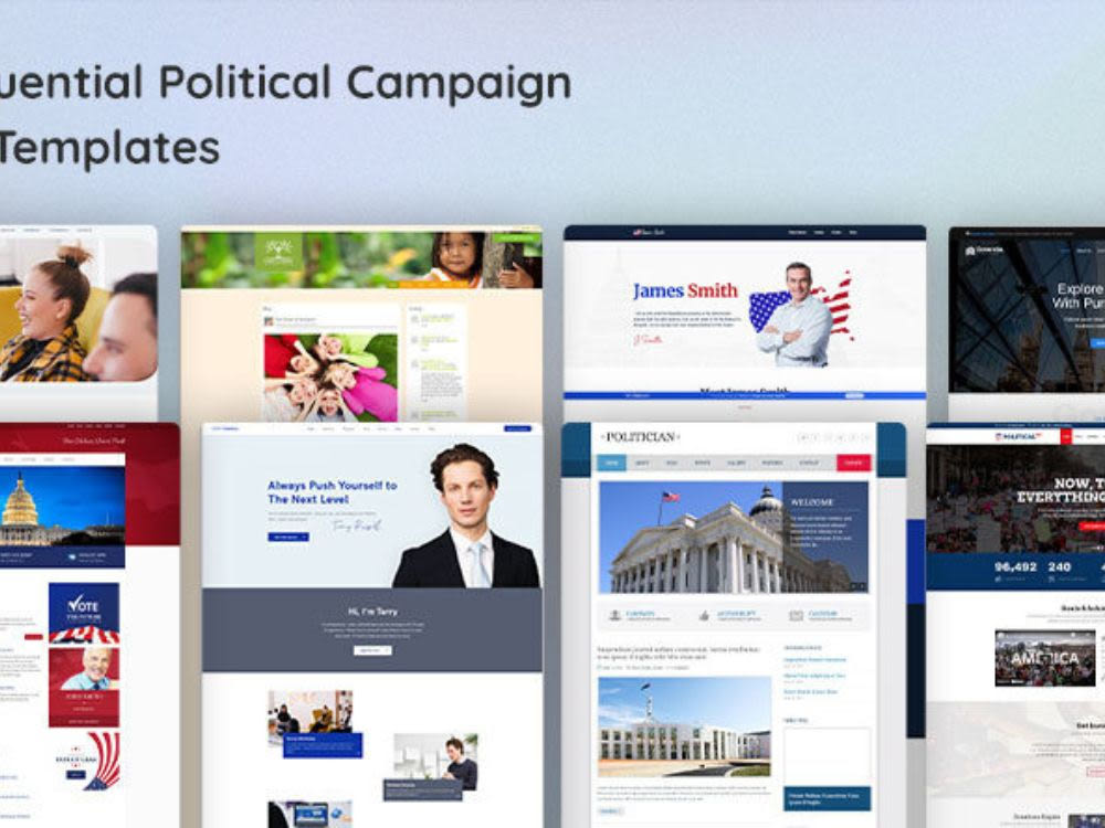 A designed political campaign website, politics or politician website ...
