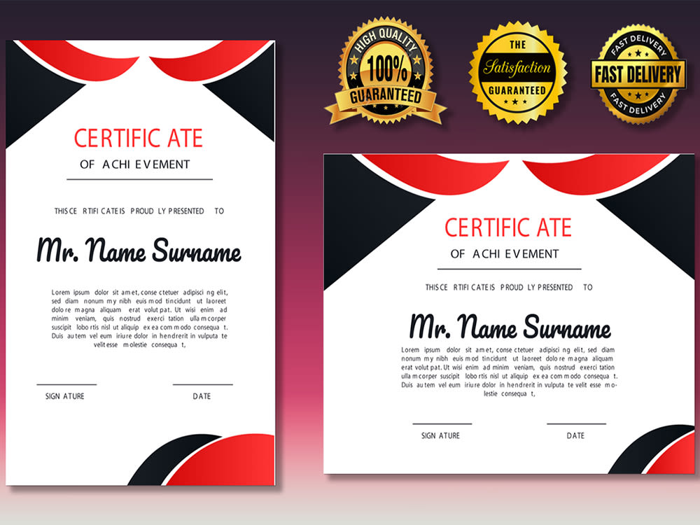 A professional minimalist Award certificate design for your company ...