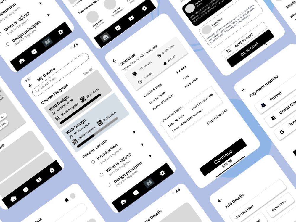 Stunning mobile UI UX wireframes and mockups using figma | Upwork