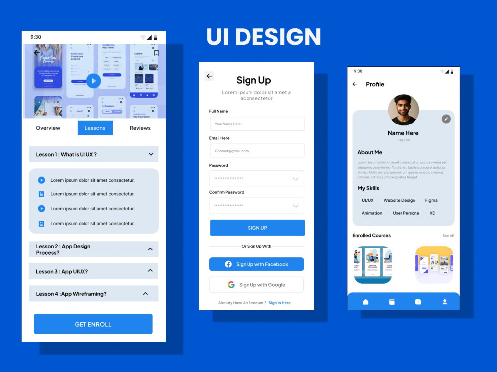 App design prototype for mobile UI UX mockup with figma | Upwork