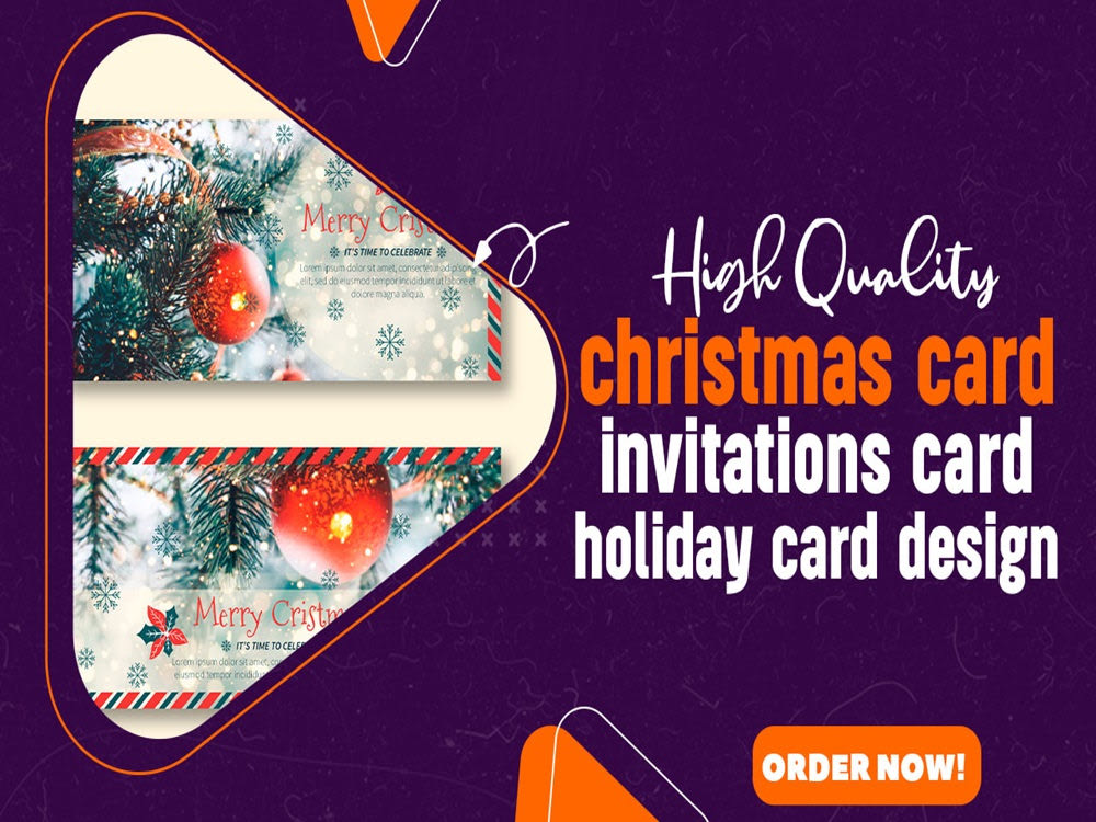 An amazing christmas card or invitation card design | Upwork