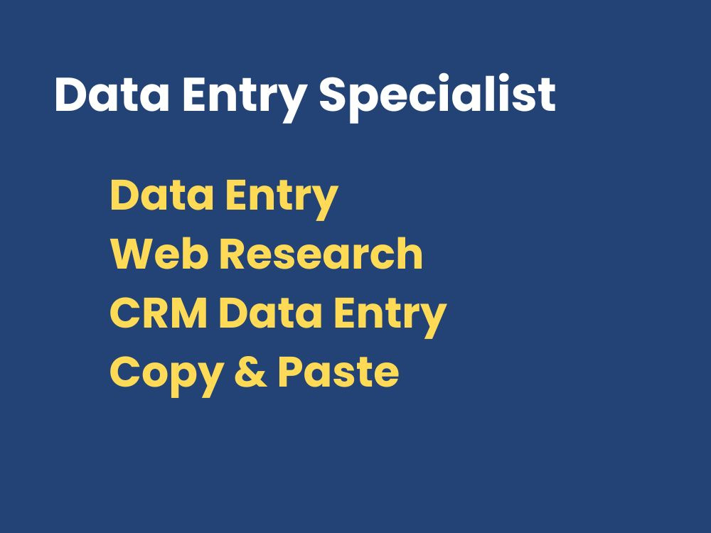 Virtual Assistant for Data Entry, Web Research & copy paste | Upwork