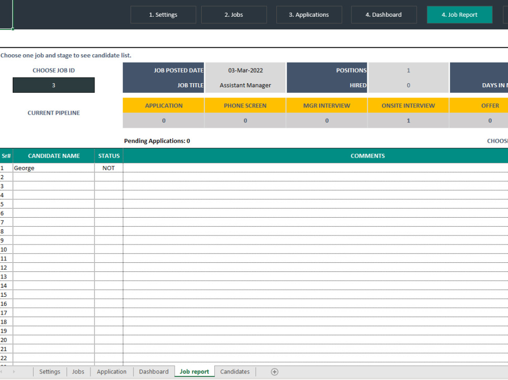 Recruitment Management Excel Template | Upwork