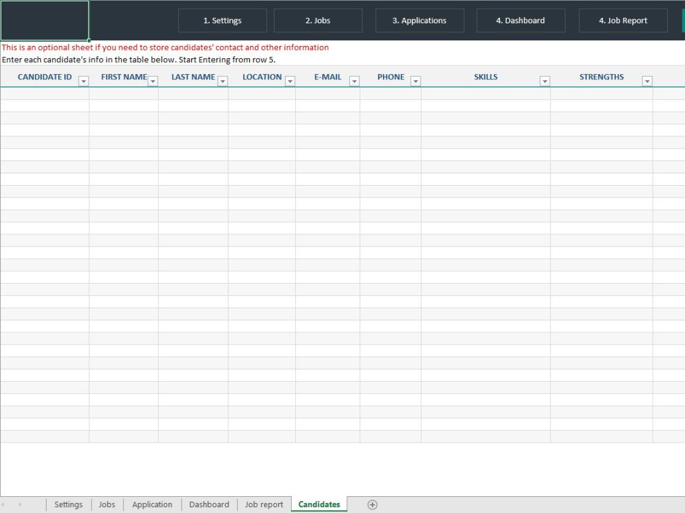 Recruitment Management Excel Template | Upwork