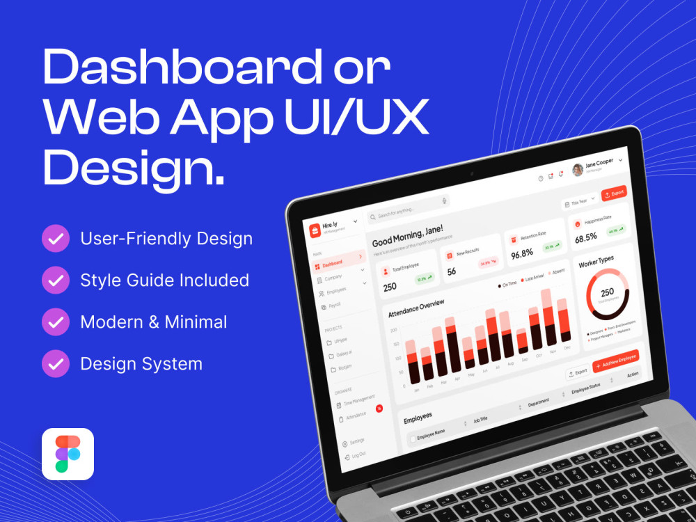 An amazing dashboard or web application UX/UI design in Figma | Upwork