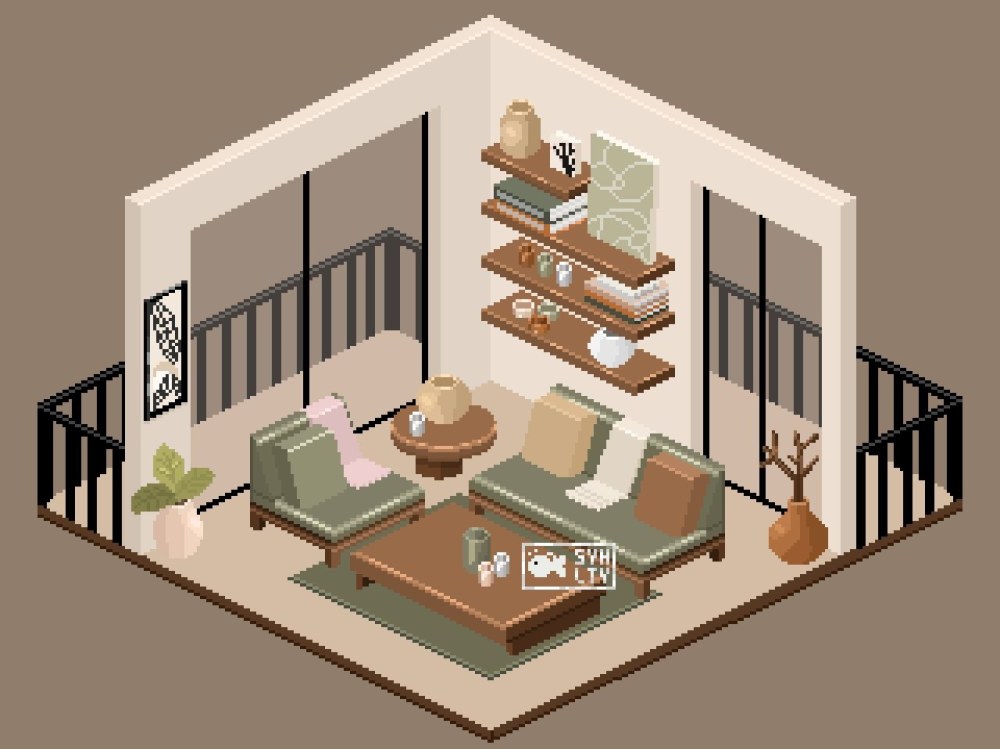 Custom Room Isometric View in Pixel Art | Upwork