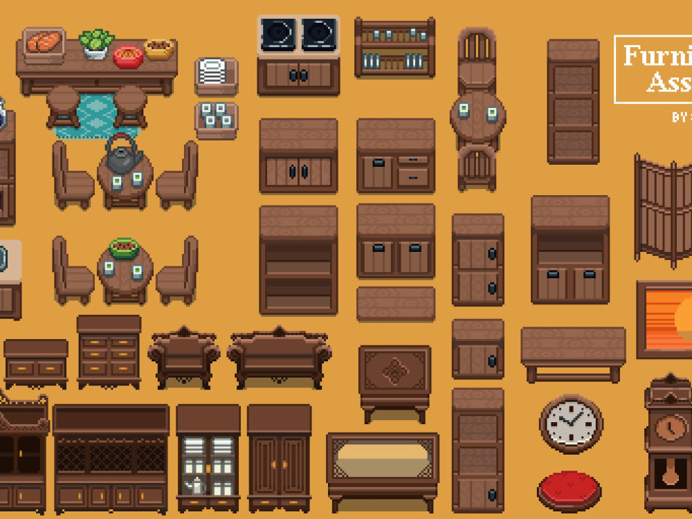 Pixel Art Tileset or Game Assets in Top-Down View | Upwork
