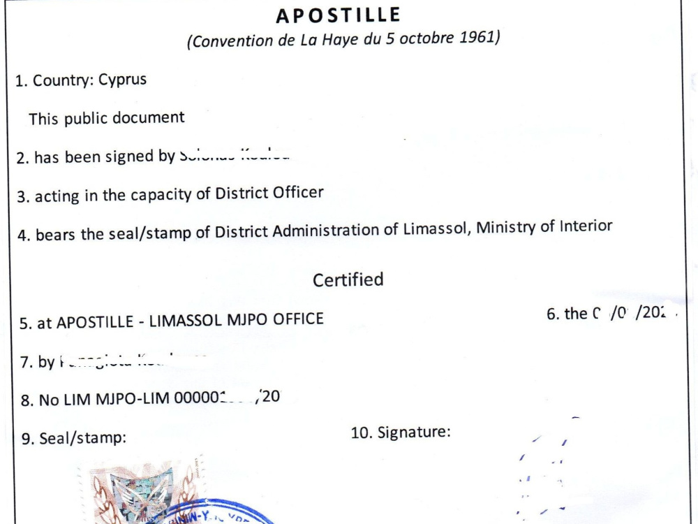 Apostilled Documents from the Republic of Cyprus | Upwork