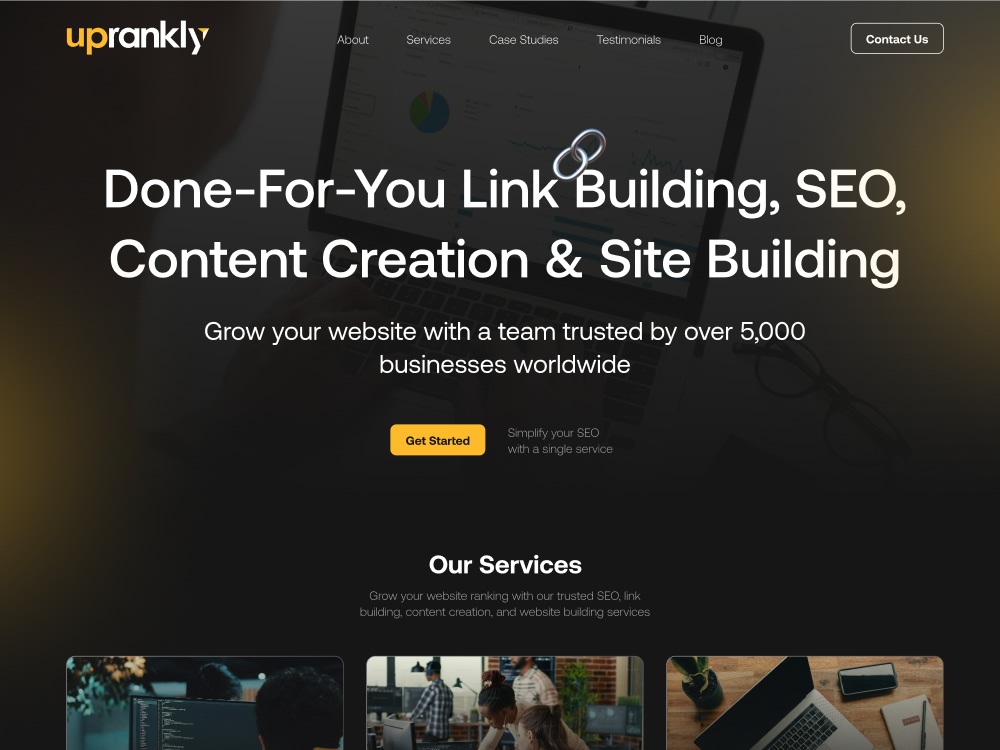 A modern and user-friendly landing page | Upwork