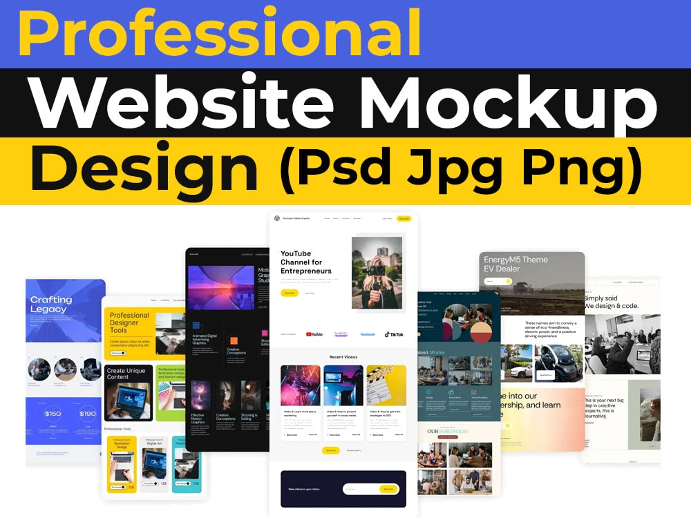 Modern website mockup design in Photoshop format | Upwork