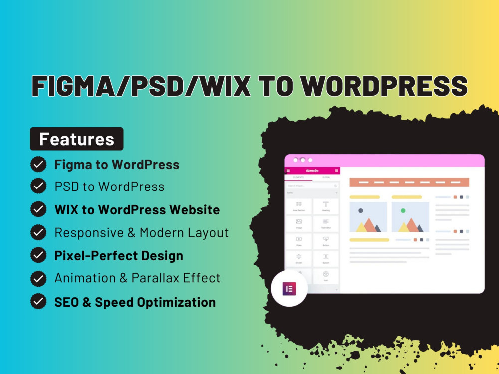 Convert Figma to WordPress, Canva ,PSD, Wix to Elementor Pro | Upwork