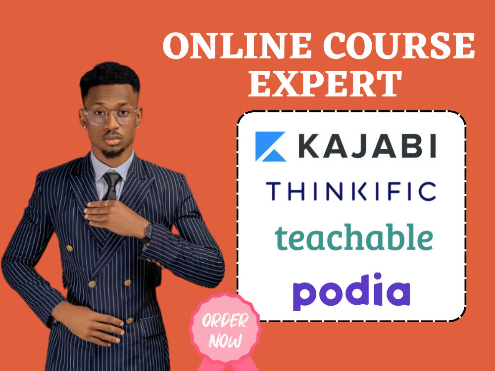 A well built, design and setup Teachable Podia Thinkific and Kajabi website | Upwork