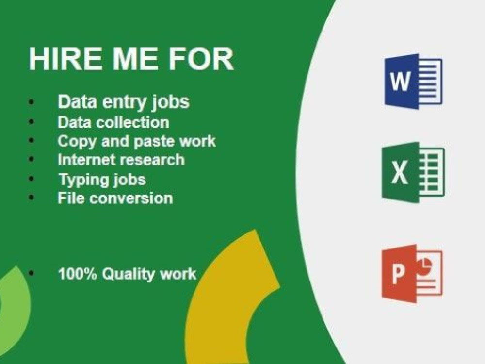 Fast Accurate Data entry in MS Word, MS Excel and MS PowerPoint | Upwork