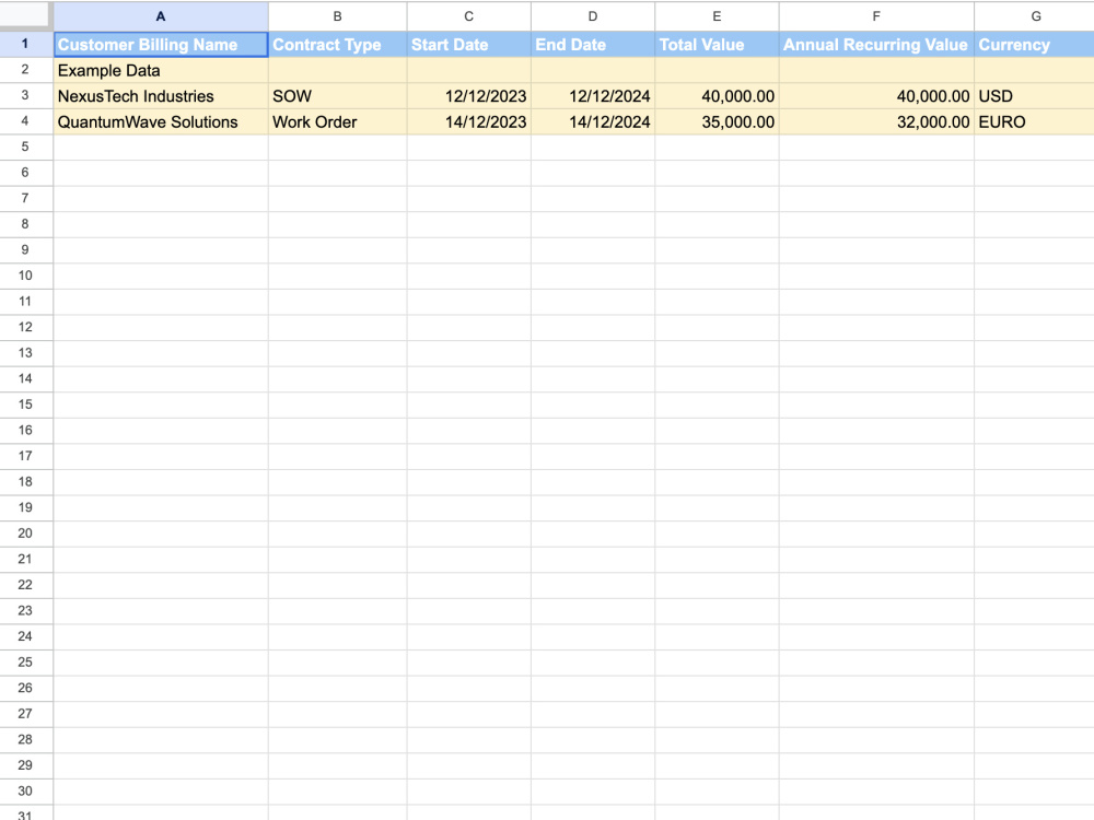 Sales Contract Data Extraction and Process Set Up | Upwork