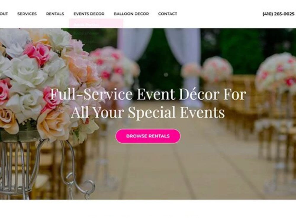 Party rental website || photo booth photography website | Upwork