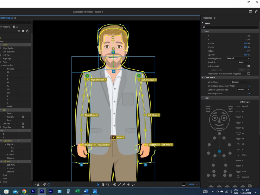 A ready to use Adobe Character Animator Puppet (Professional Rig) | Upwork