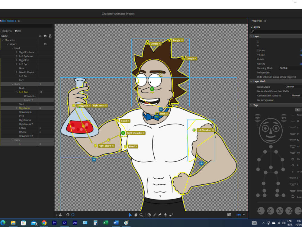 A ready to use Adobe Character Animator Puppet (Professional Rig) | Upwork