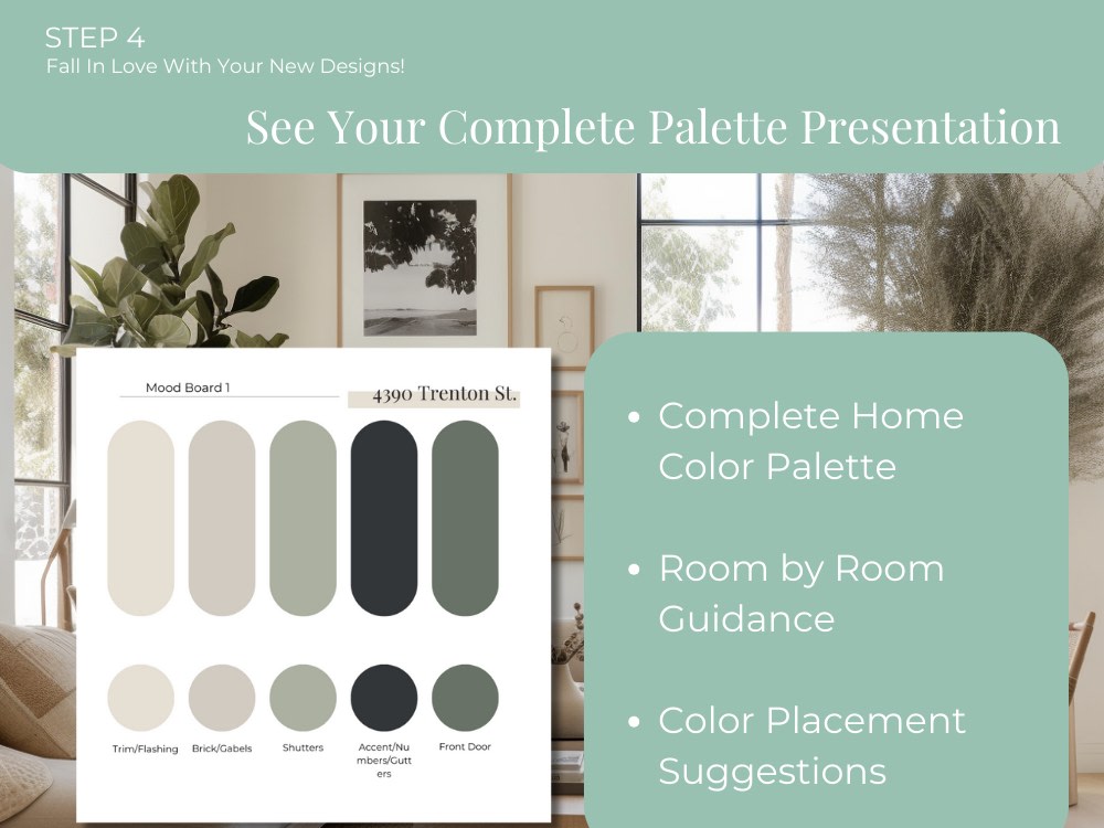 Expertly designed, custom interior paint color palette. | Upwork