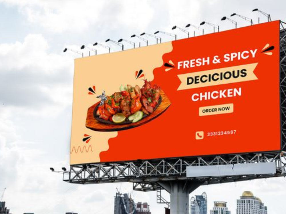 A modern billboard, yard, banner, backdrop design | Upwork