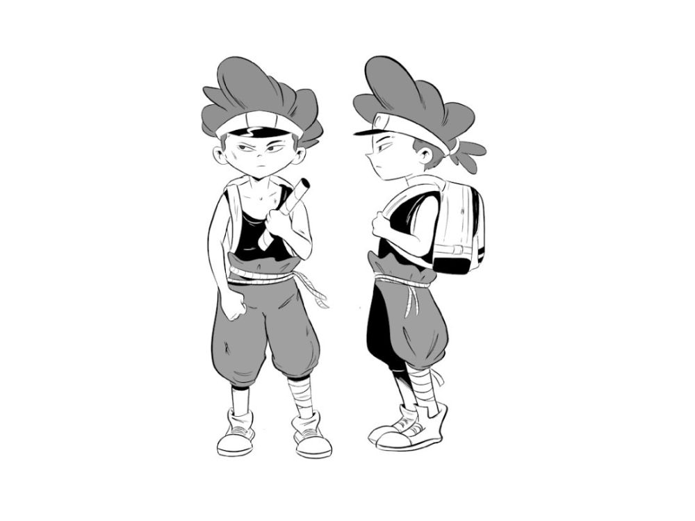 A colorful 2d character illustration for storybook, manga, comic, novel ...