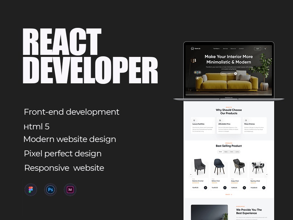 React Developer | Front End Developer | CSS HTML | Figma to React | Upwork