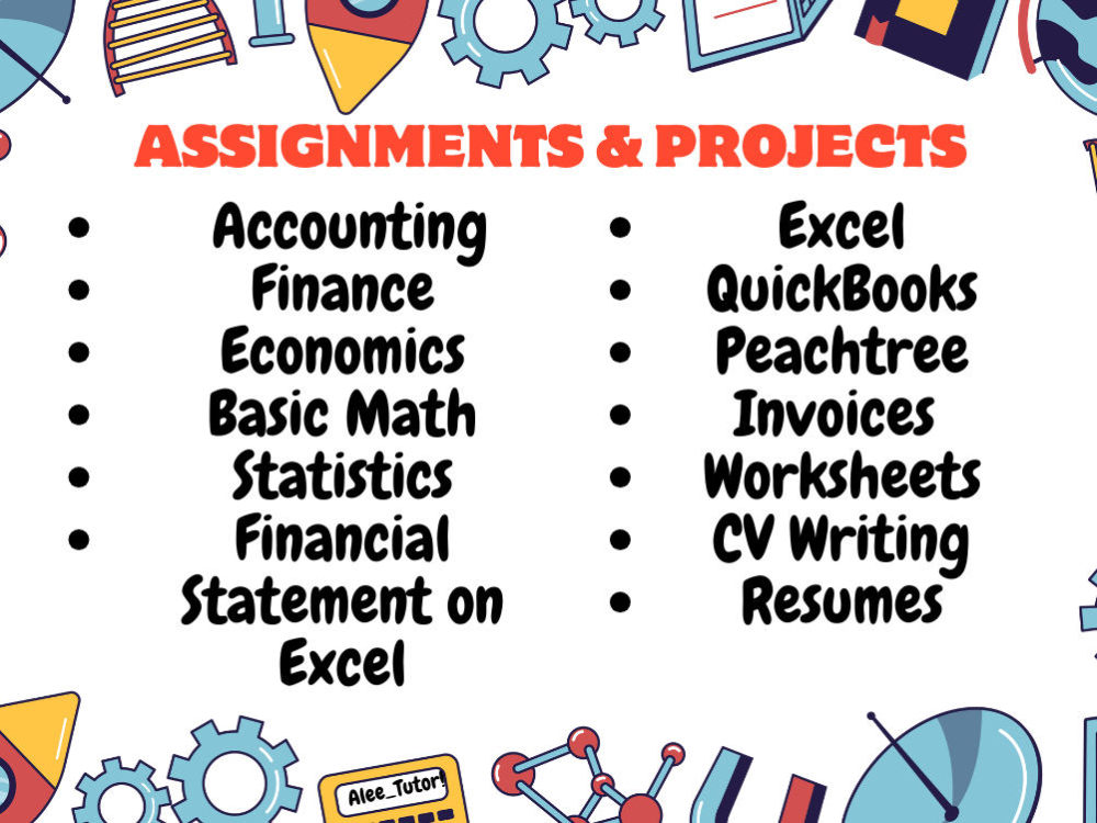 Assistance in Accounting and Finance subject's assignments and project ...
