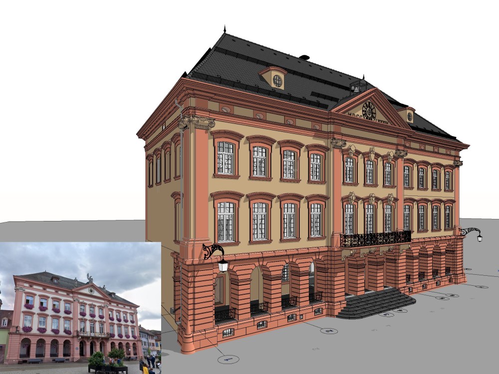 The detailed functional 3D model of the building, modeled via BIM ...