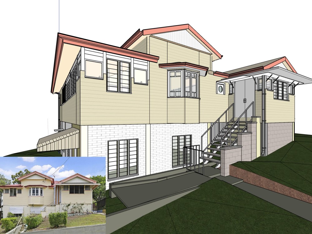 The detailed functional 3D model of the building, modeled via BIM ...