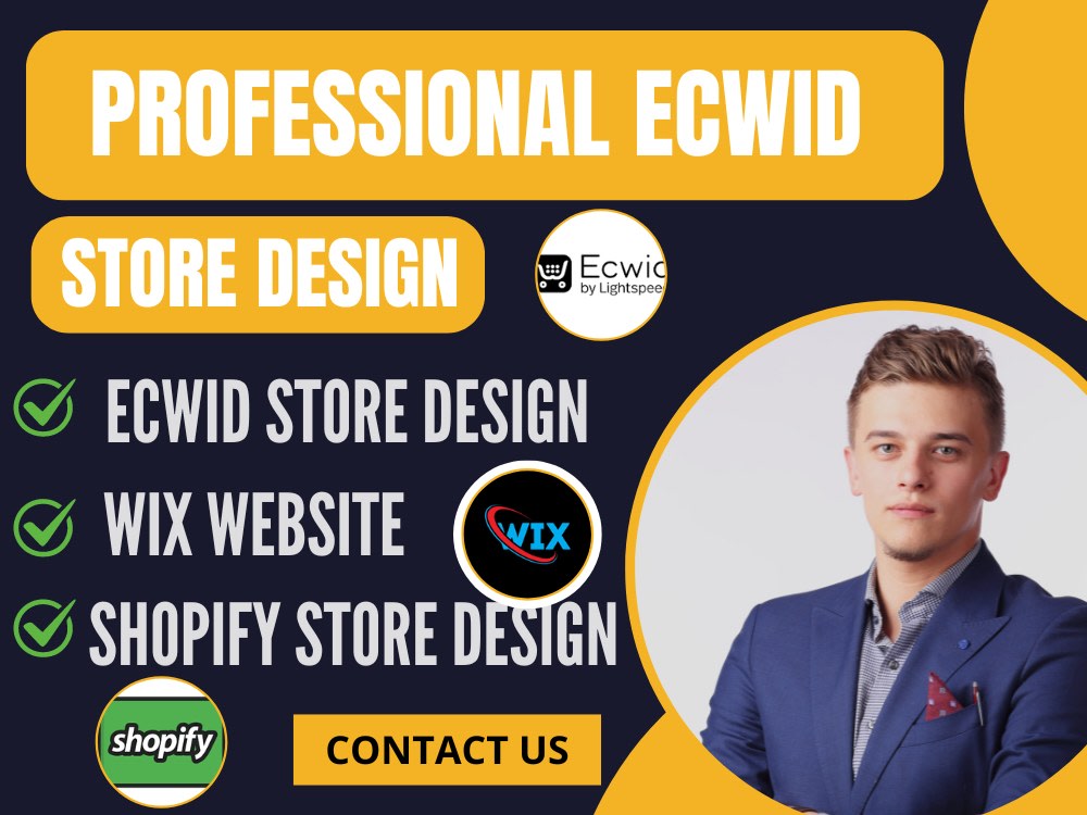 Setup ecwid store redesign wix website shopify store | Upwork