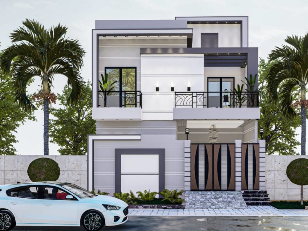 Aesthetics 3d modern elevation design with provide detailing | Upwork