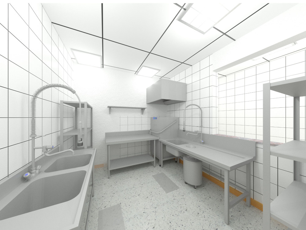 Commercial Kitchen Equipment Layout With MEP drawings / 3D Rendering ...