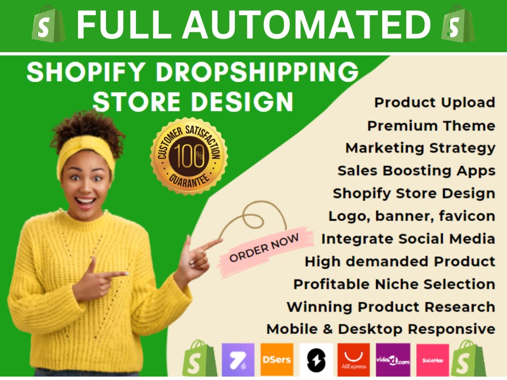 Shopify dropshipping store design add product via supliful zendrop dsers | Upwork