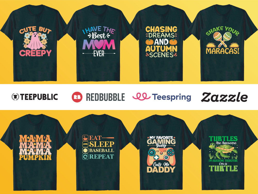Amazing Custom & Bulk Trendy T-Shirt Designs for Amazon, Etsy and ...