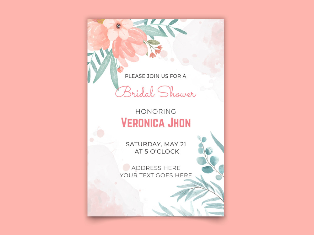 A Fully customized Bridal shower invitation card. | Upwork