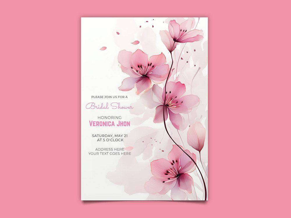 A Fully customized Bridal shower invitation card. | Upwork