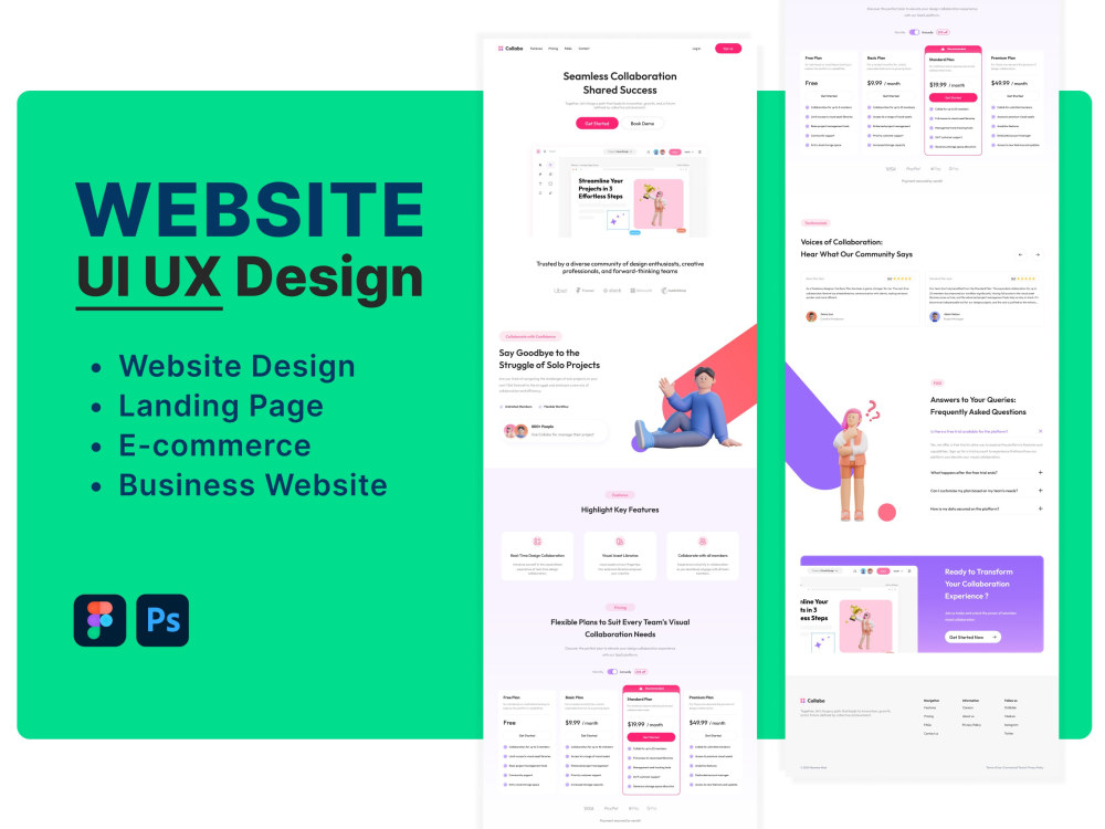 Ui ux landing page design and website design | Upwork