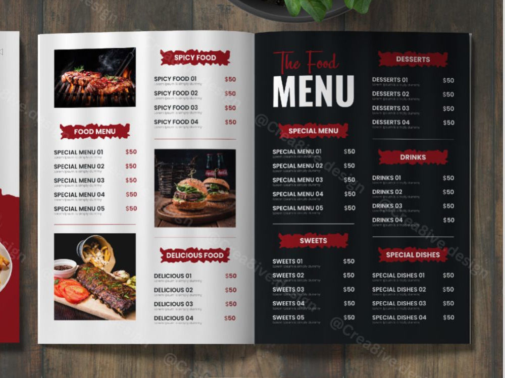 Modern restaurant menu, food menu, and and price list | Upwork