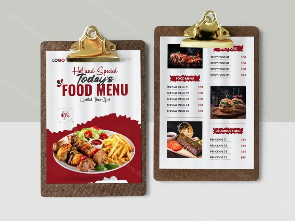 Modern restaurant menu, food menu, and and price list | Upwork