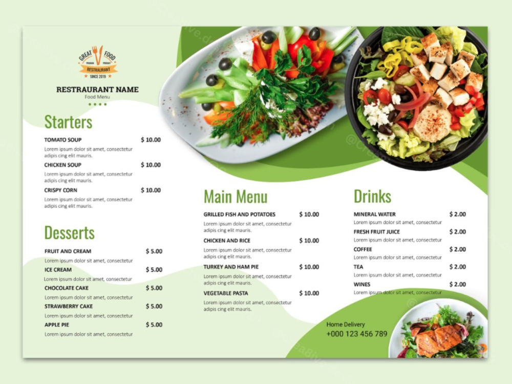 Modern restaurant menu, food menu, and and price list | Upwork
