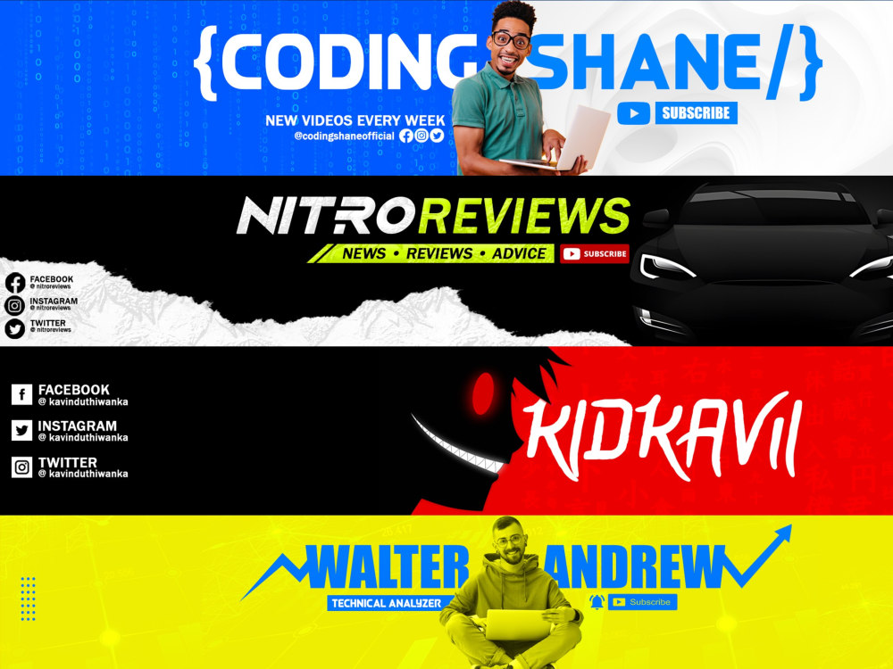 Creative youtube banner or channel art | Upwork