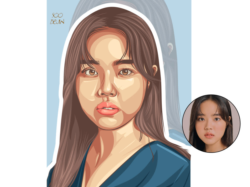 A beautiful vector portrait | Upwork