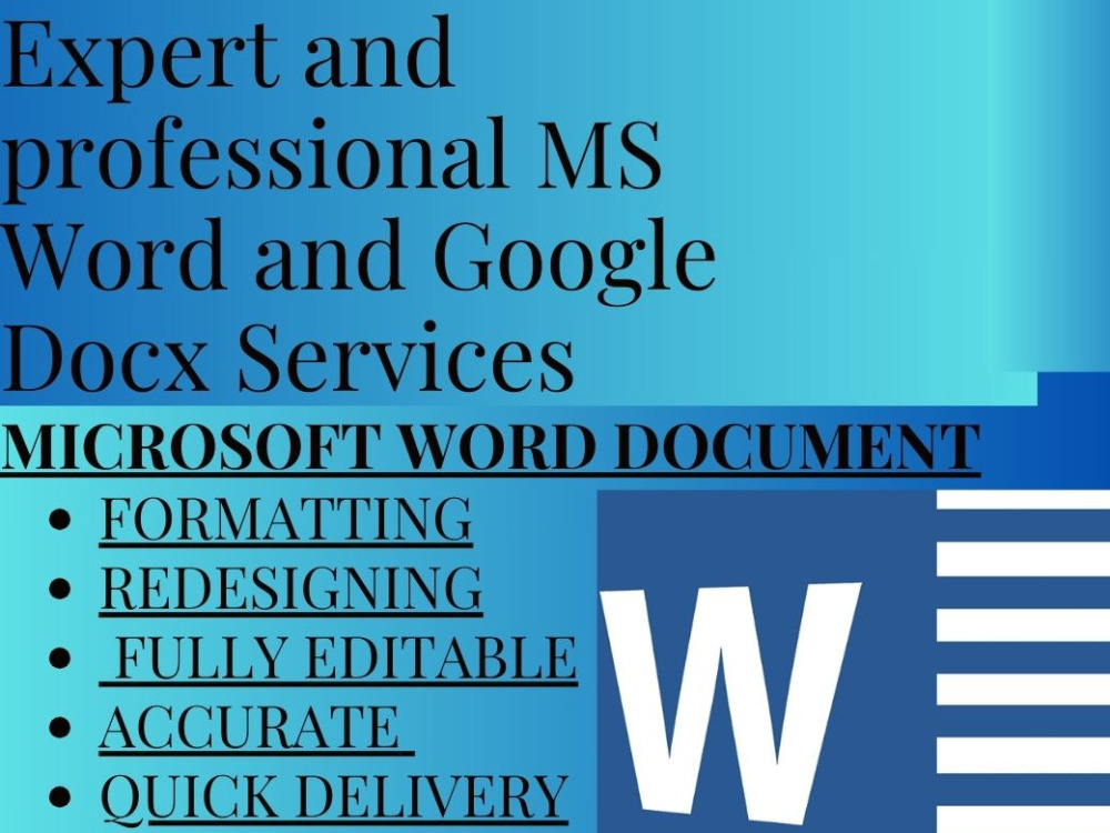 MS Word or Google Docs Expert for formatting and designing your documents. | Upwork